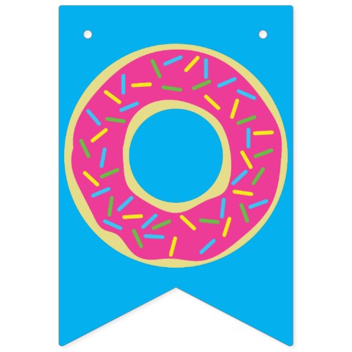 Donuts Colorful Doughnuts1st Birthday Party Theme Bunting Flags | Zazzle