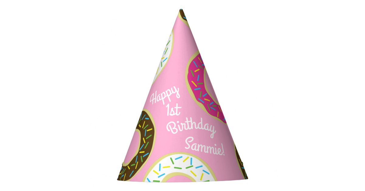 Donuts Colorful Doughnuts1st Birthday Party Theme Party Hat | Zazzle