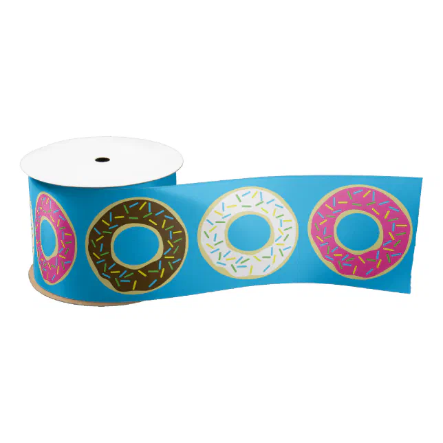 Donuts Colorful Doughnuts 1st Birthday Party Theme Satin Ribbon | Zazzle