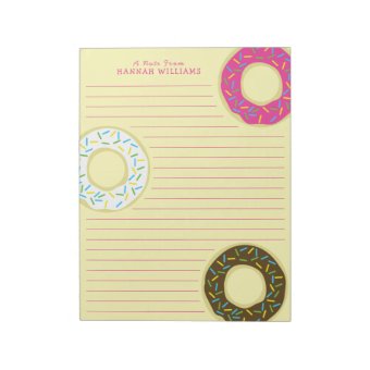 Donuts Cute Kid's Personal Stationary Notepad | Zazzle