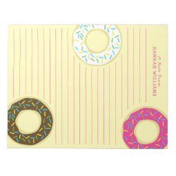 Donuts Cute Kid's Personal Stationary Notepad | Zazzle