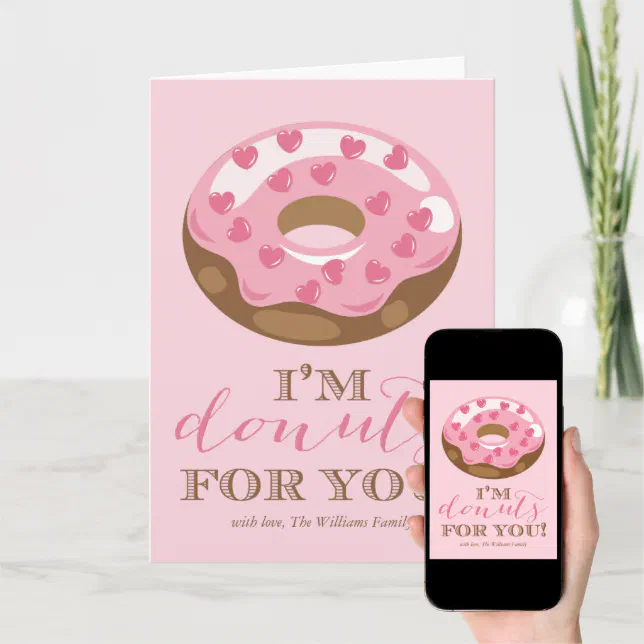 Donuts For You Valentine's Day Cards | Zazzle