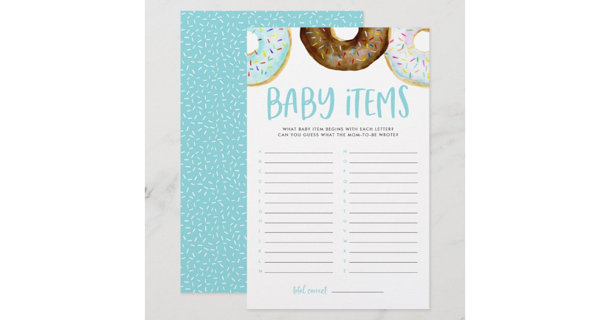 Donuts Guess The Baby Items Baby Shower Game | Zazzle