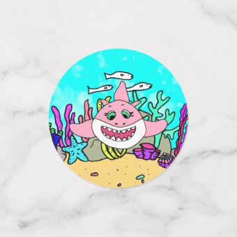 Doo DOO Doo Baby Shark Birthday Party Confetti | Zazzle