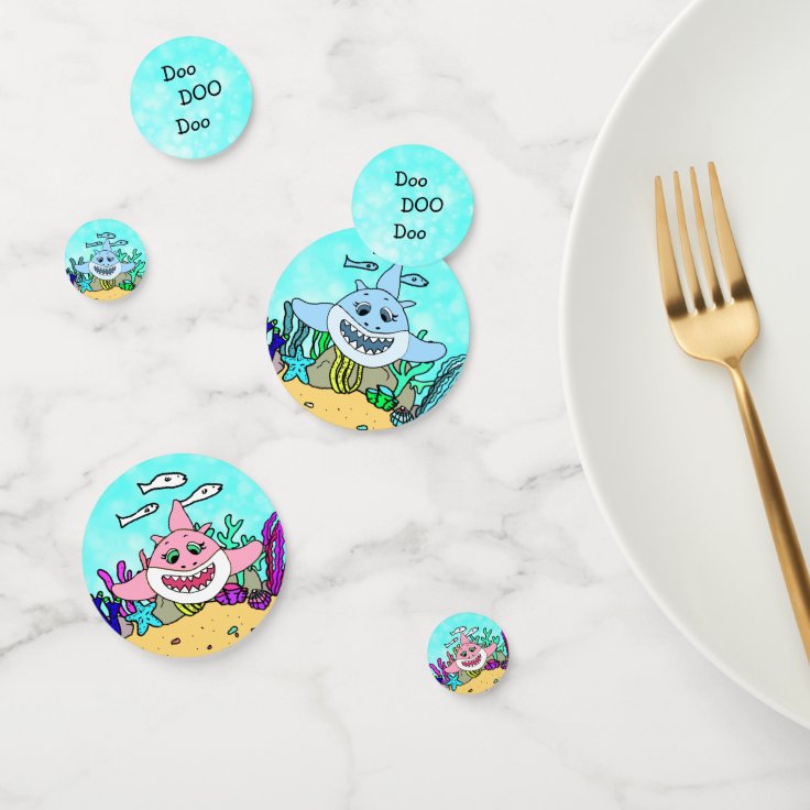 Doo DOO Doo Baby Shark Birthday Party Confetti | Zazzle