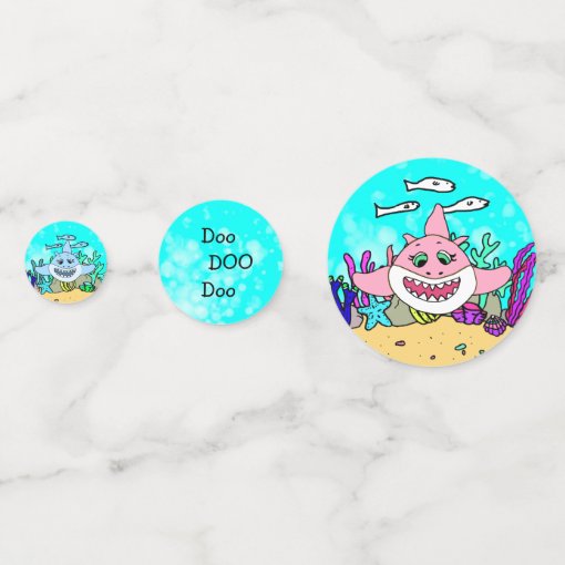 Doo DOO Doo Baby Shark Birthday Party Confetti | Zazzle