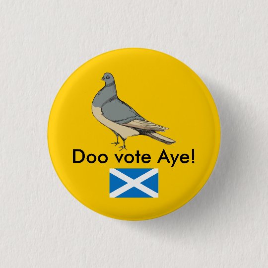 Doo Vote Aye Scotland Pigeon Pinback Button | Zazzle.com