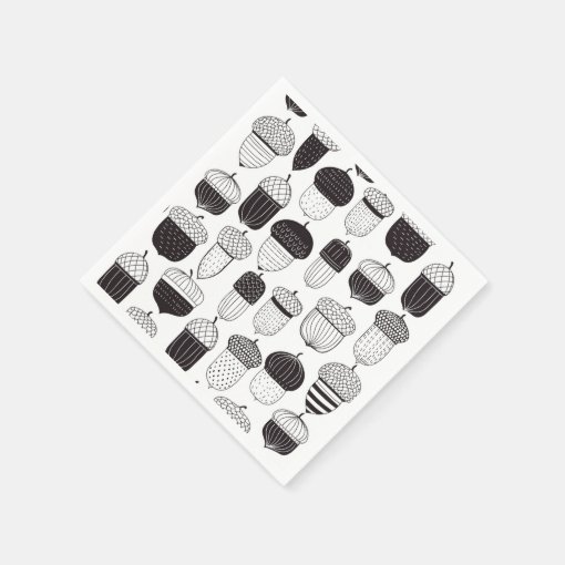 Doodle acorns autumn pattern napkins | Zazzle