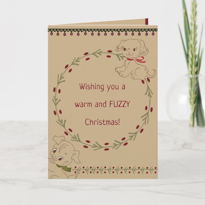 Doodle Dogs Warm and Fuzzy Christmas Personalized Holiday Card | Zazzle.com