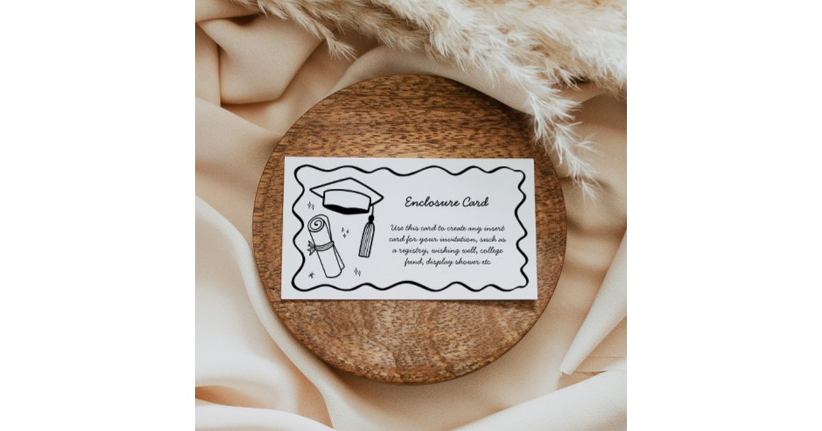 Doodle Enclosure Card Custom Insert Graduation | Zazzle