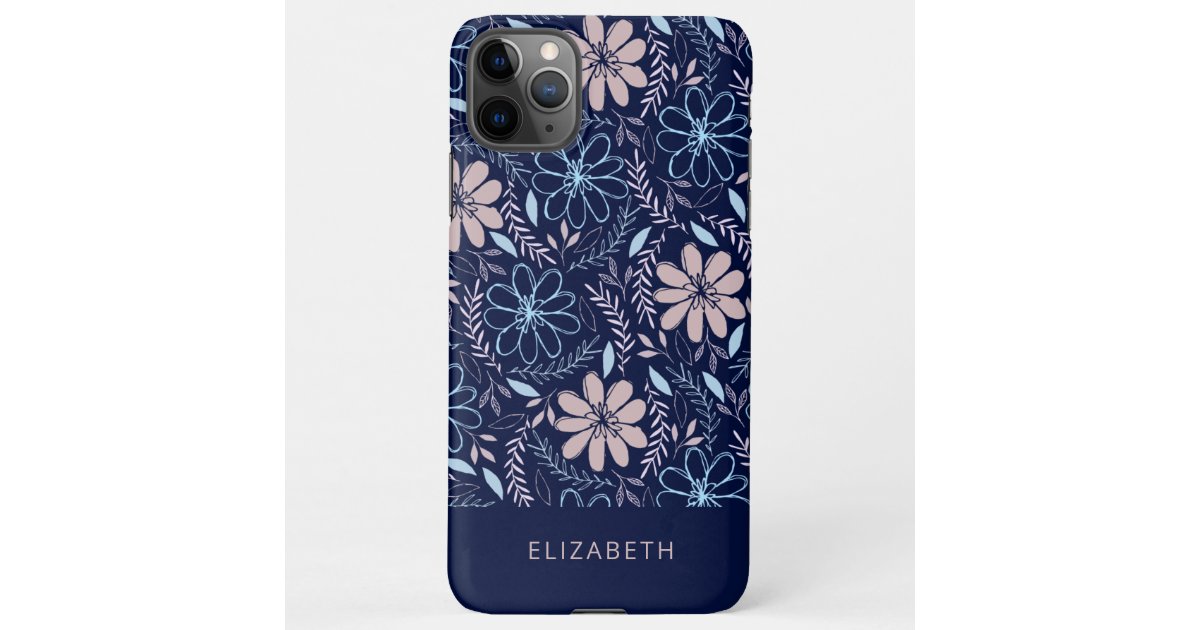 Doodle floral pattern iPhone case | Zazzle