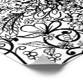 Doodle Flowers Beautiful Color Me Poster | Zazzle