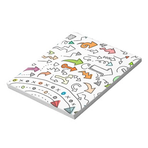 Doodle Hand Drawn Sketchy Arrow Pattern Notepad | Zazzle