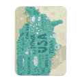 Doodle Map Of USA Magnet | Zazzle