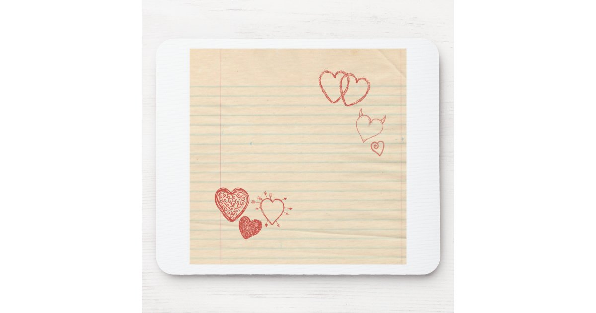 Doodle Notepad Love Letter Mouse Pad | Zazzle