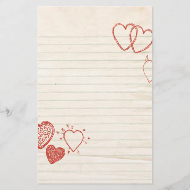 Doodle Notepad Love Letter Stationery | Zazzle