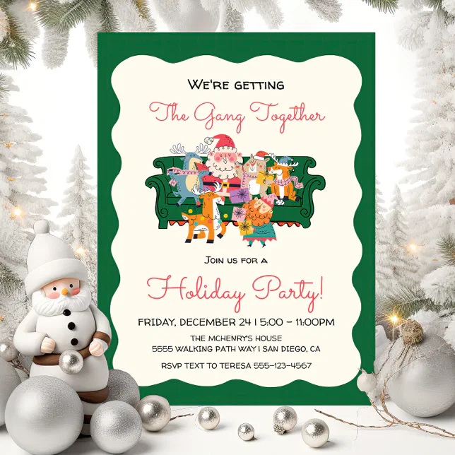 Doodle Sketch Office Holiday Party Friendsmas Invitation | Zazzle