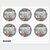 Doodle watercolor yarn knitting crochet classic round sticker | Zazzle