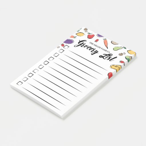 Doodled Checkbox Grocery List Post-it Notes | Zazzle