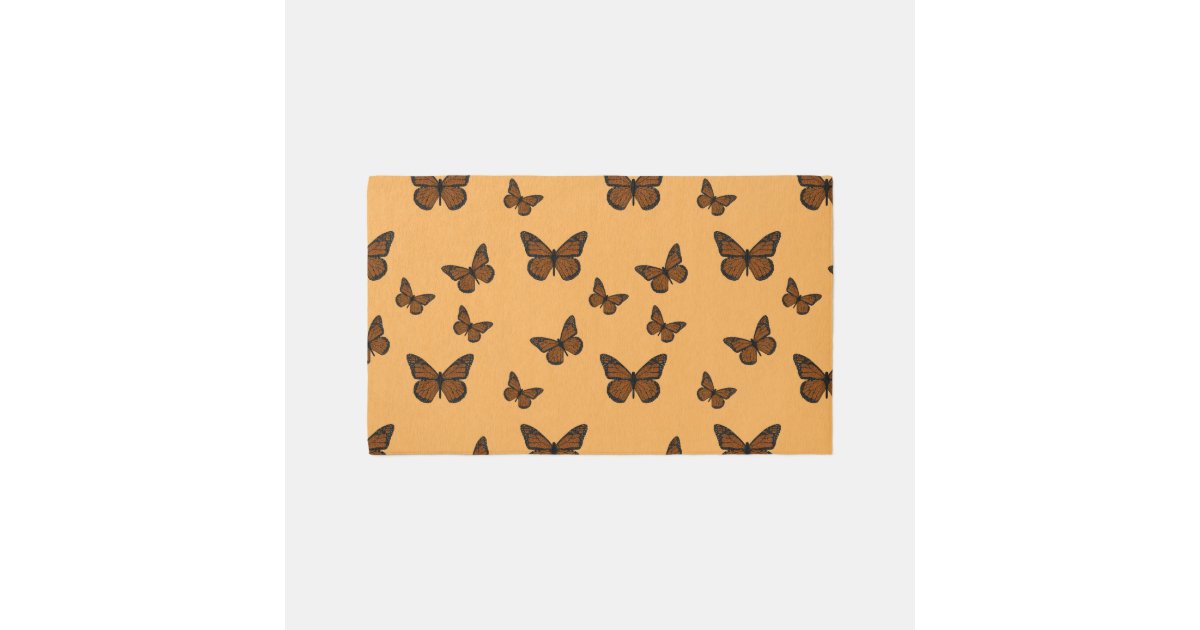 Doodled Monarch Rug | Zazzle