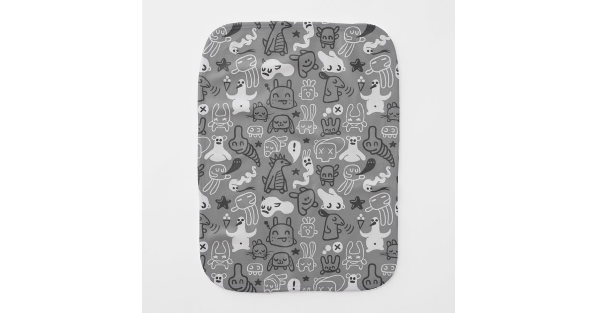doodles pattern illustration burp cloth | Zazzle