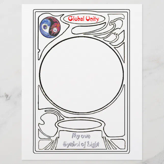 Doodling on the symbol of Global Unity Letterhead | Zazzle