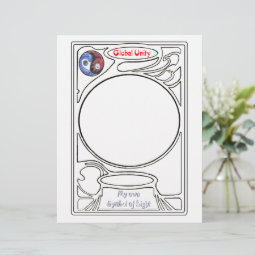 Doodling on the symbol of Global Unity Letterhead | Zazzle