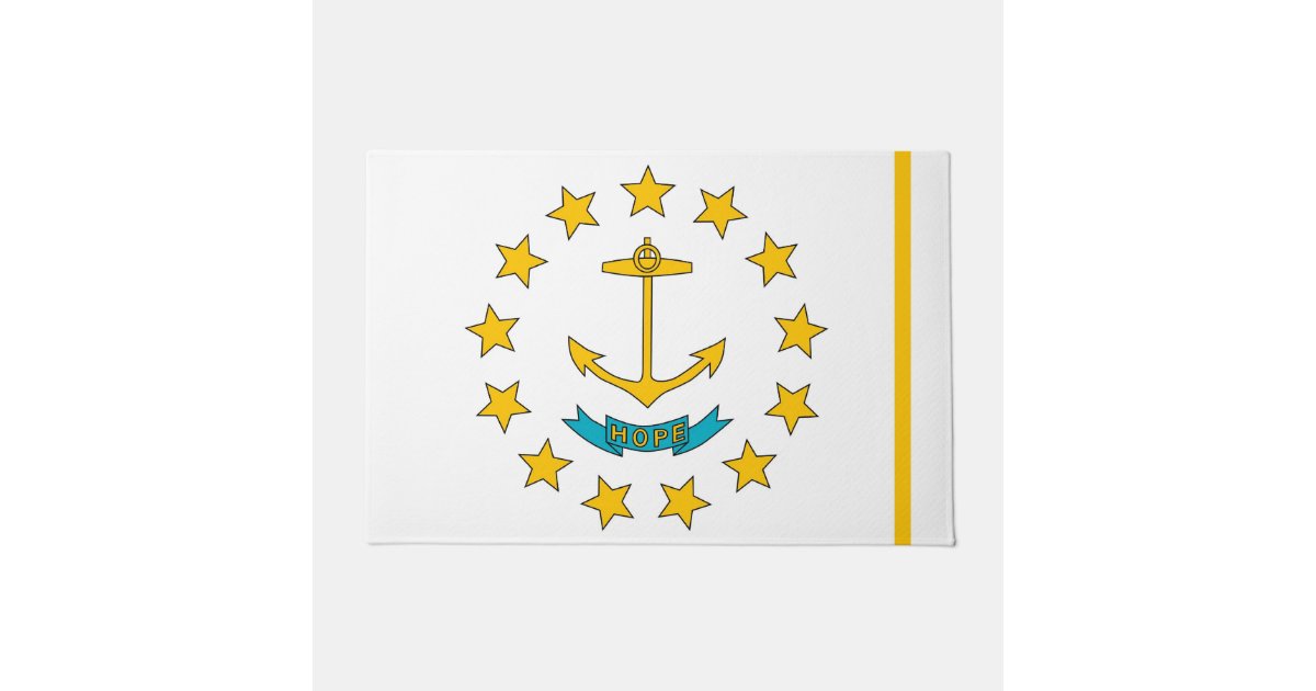 Door Mat with Flag of Rhode Island State, USA | Zazzle