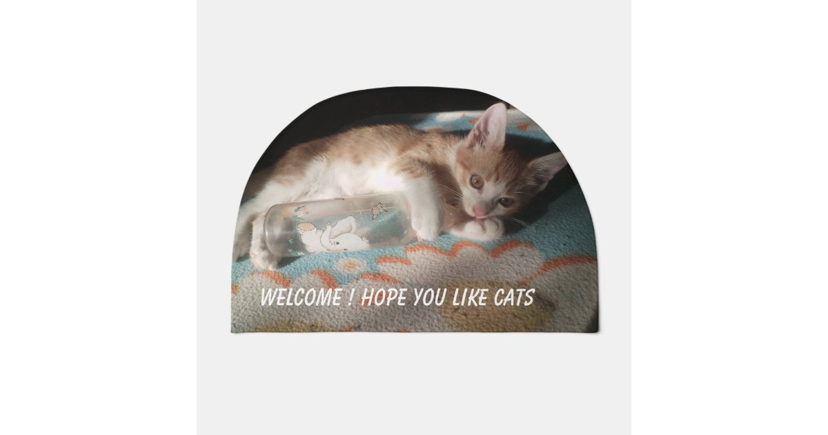 Doormat kitten welcome | Zazzle