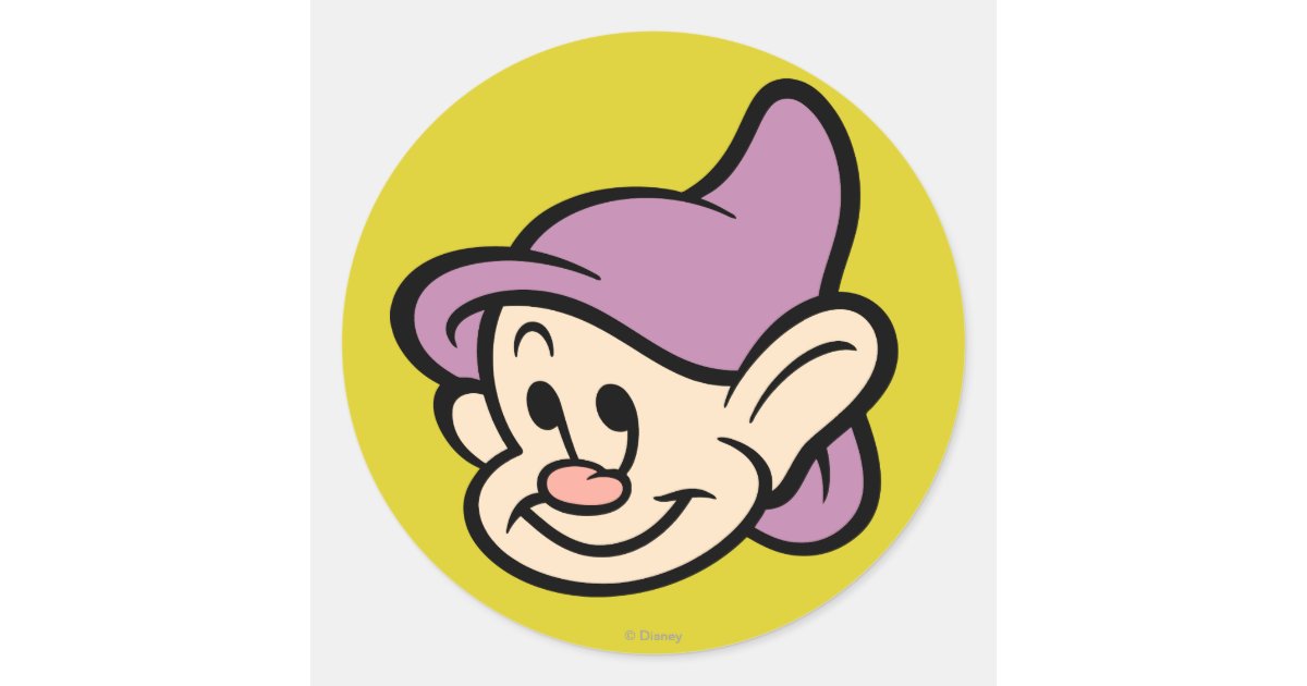 Dopey 1 classic round sticker | Zazzle