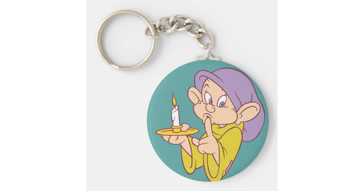 Dopey Holding a Candle Keychain | Zazzle