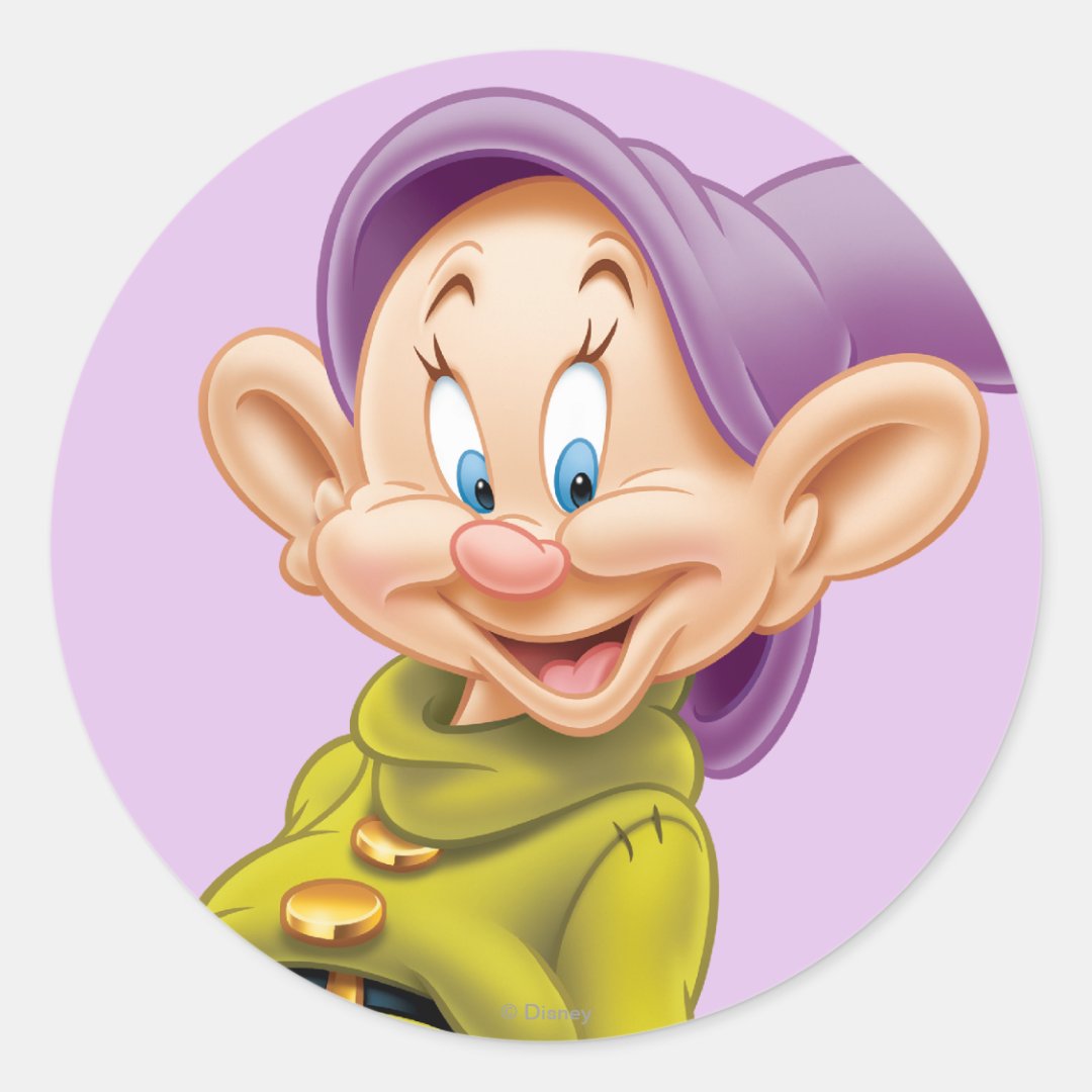 Dopey Standing Classic Round Sticker | Zazzle