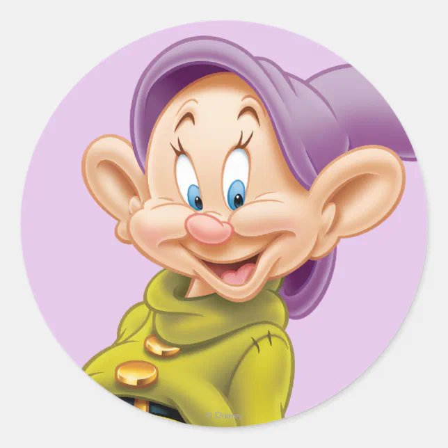 Dopey Standing Classic Round Sticker | Zazzle