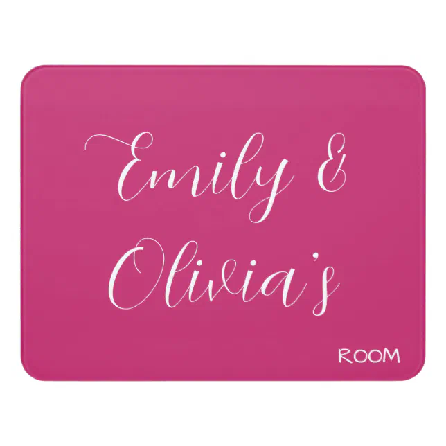 Dorm room door sign with two names | Zazzle