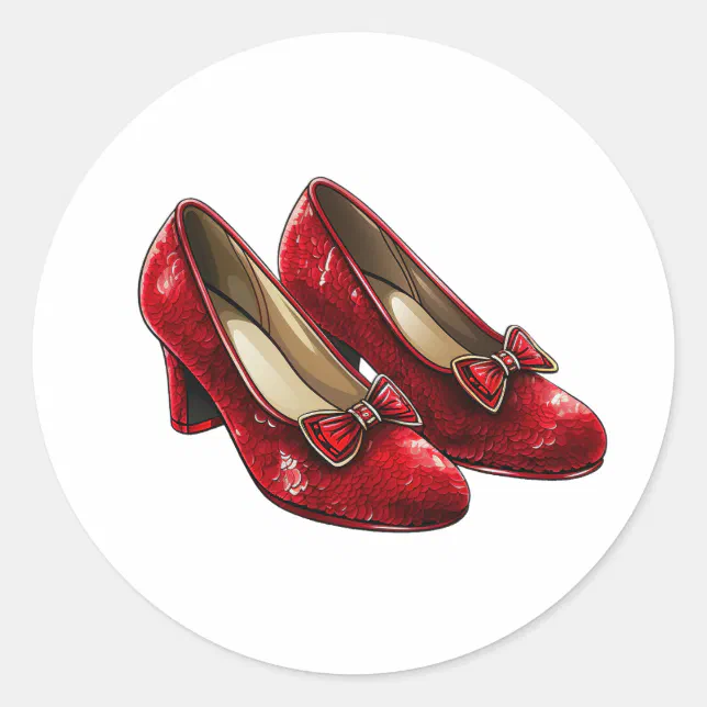 Dorothy’s Ruby Slippers Classic Round Sticker | Zazzle