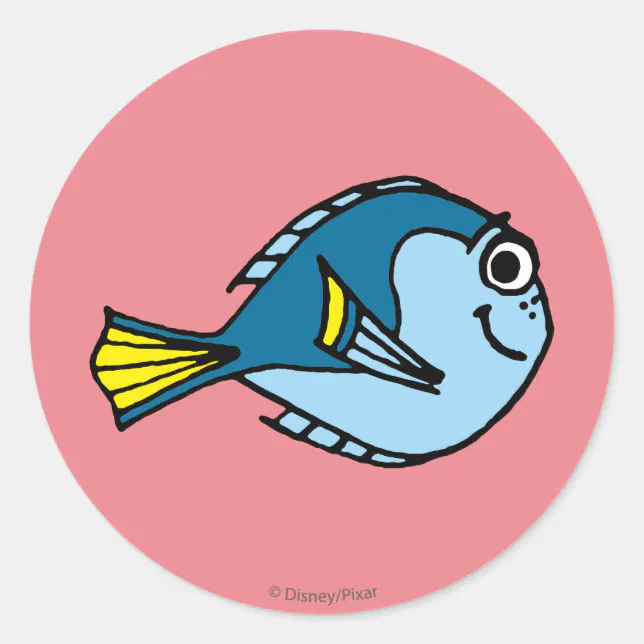 Dory Cartoon Classic Round Sticker | Zazzle
