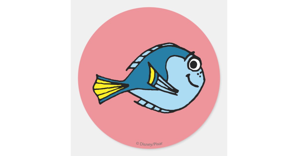 Dory Cartoon Classic Round Sticker | Zazzle