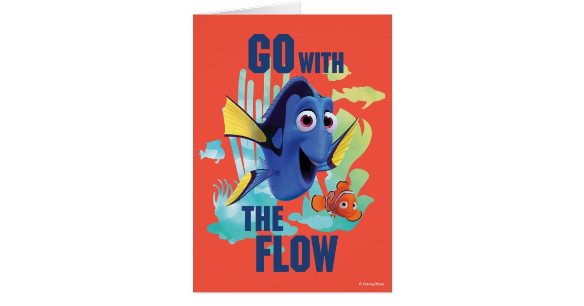 Dory & Nemo | Go with the Flow Watercolor Graphic | Zazzle