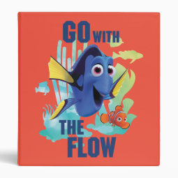 Dory & Nemo | Go with the Flow Watercolor Graphic Binder | Zazzle