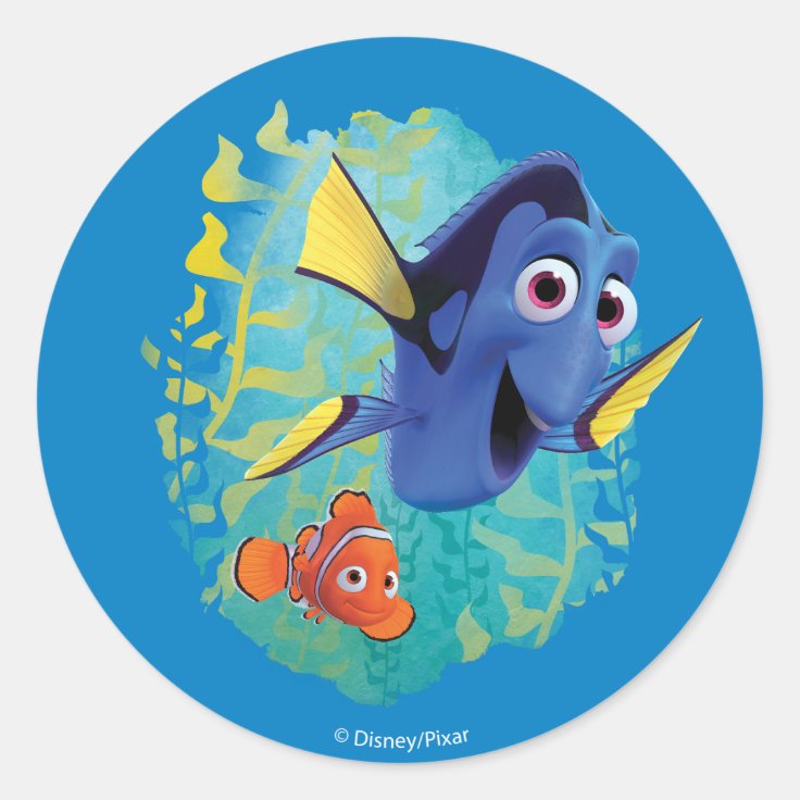 Dory & Nemo | Swim With Friends Classic Round Sticker | Zazzle