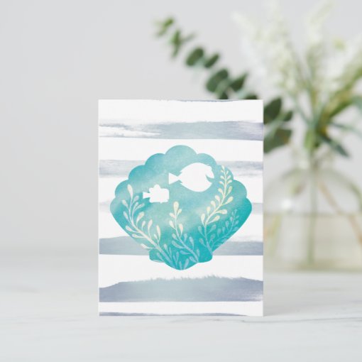Dory & Nemo | Watercolor Shell Graphic Postcard | Zazzle