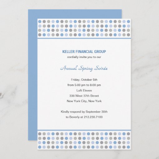 Dot Patterns Corporate/Business Party Invitation | Zazzle