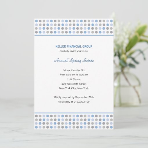 Dot Patterns Corporate/Business Party Invitation | Zazzle