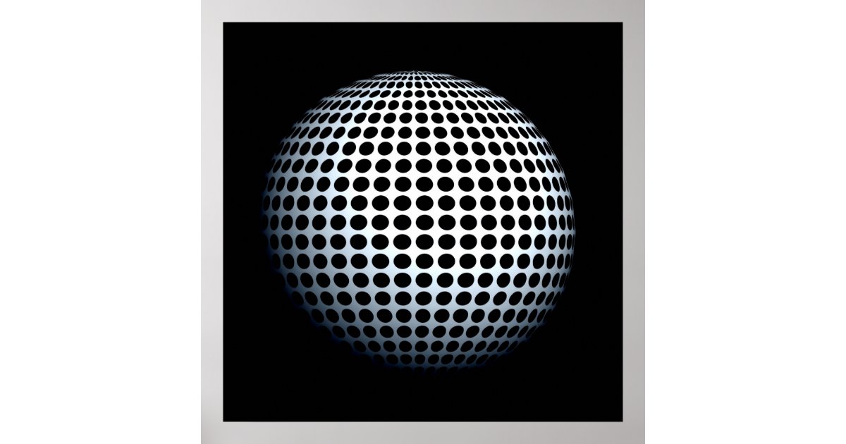 Dot Sphere Op Art Poster | Zazzle