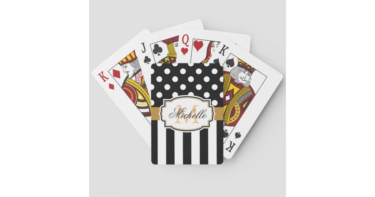 Dots and Stripes Poker Cards | Zazzle
