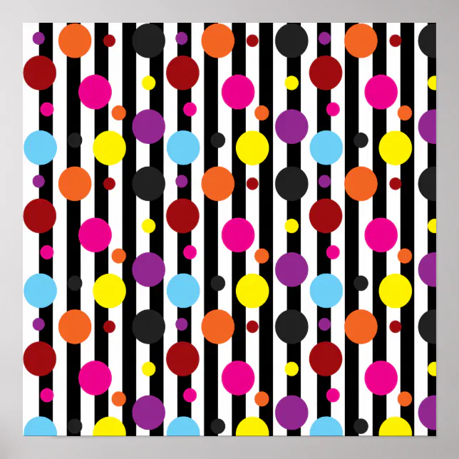 Dots And Stripes Poster | Zazzle