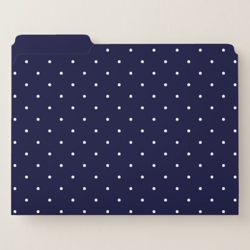 Dots and Stripes | Trendy Navy Blue and White File Folder | Zazzle
