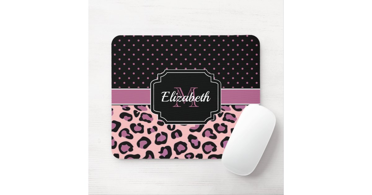 Dots & Leopard Print Mouse Pad | Zazzle