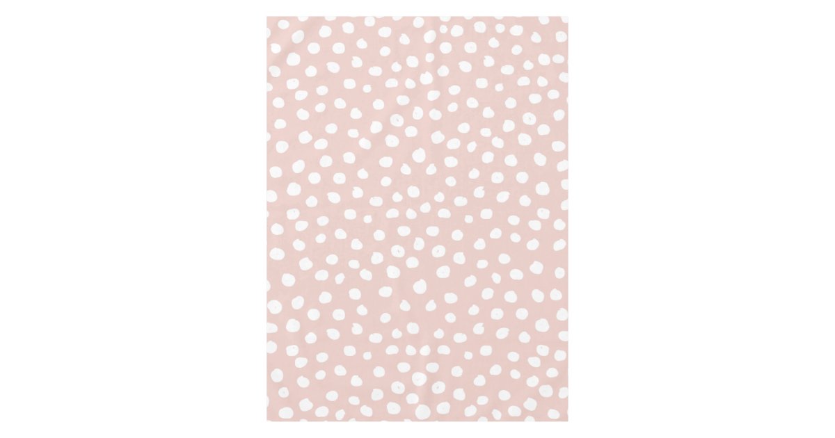 Dots Wild Animal Print Blush Pink And White Spots Tablecloth | Zazzle