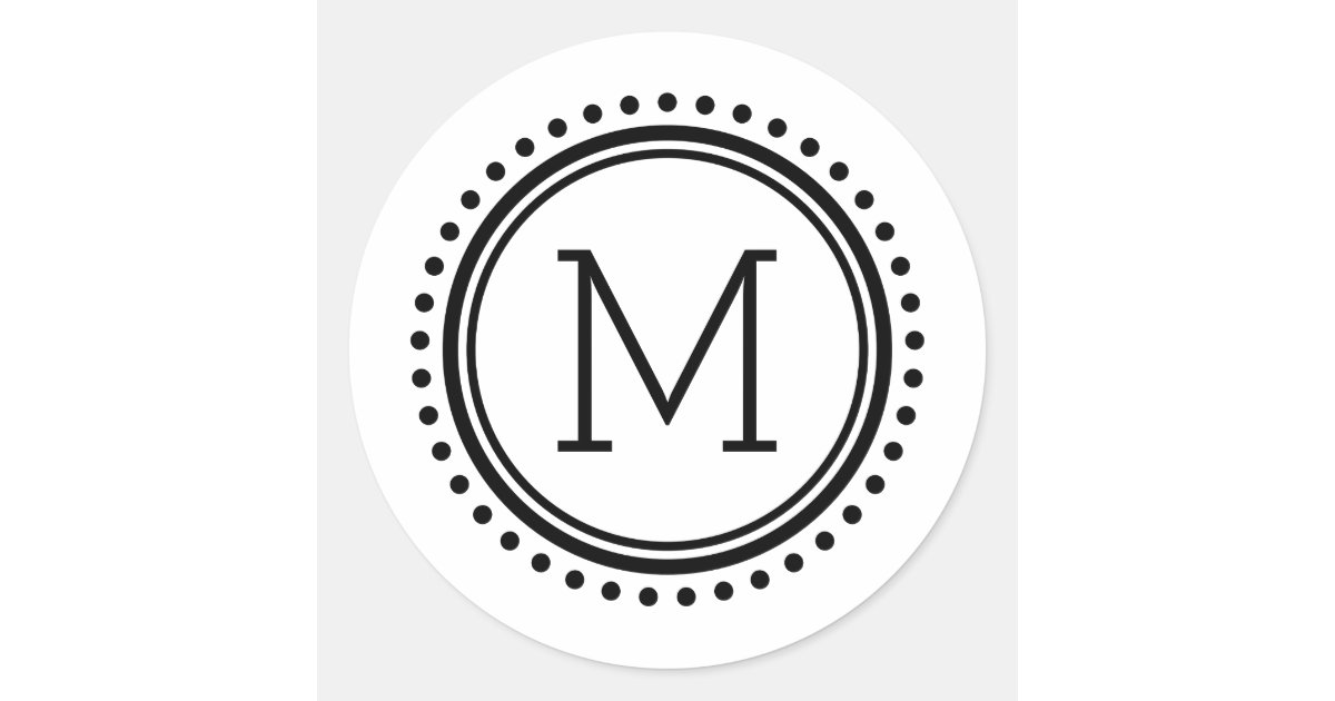 Dotted Circle Family Monogram Stickers | Zazzle